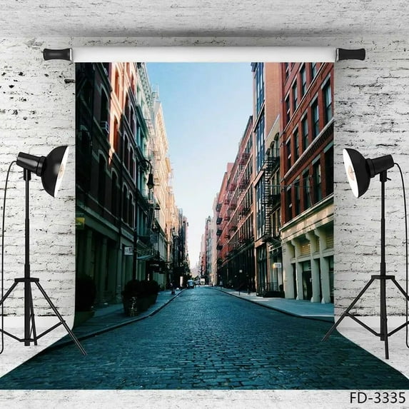 City Vintage Street Brick Path House Road Backdrops Baby Children ...
