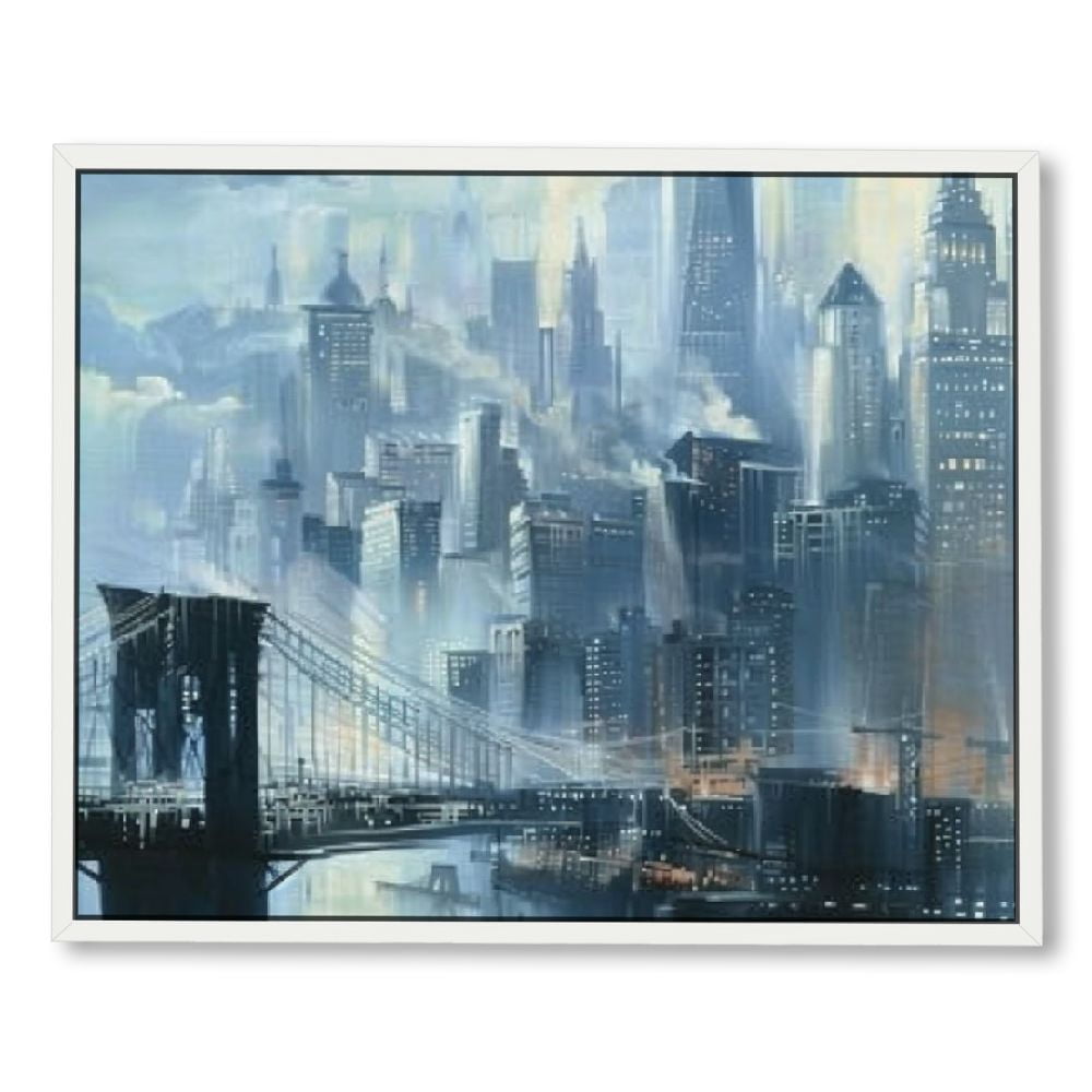 City Wall Art Abstract Cityscape Brooklyn Bridge , Skyline Picture ...