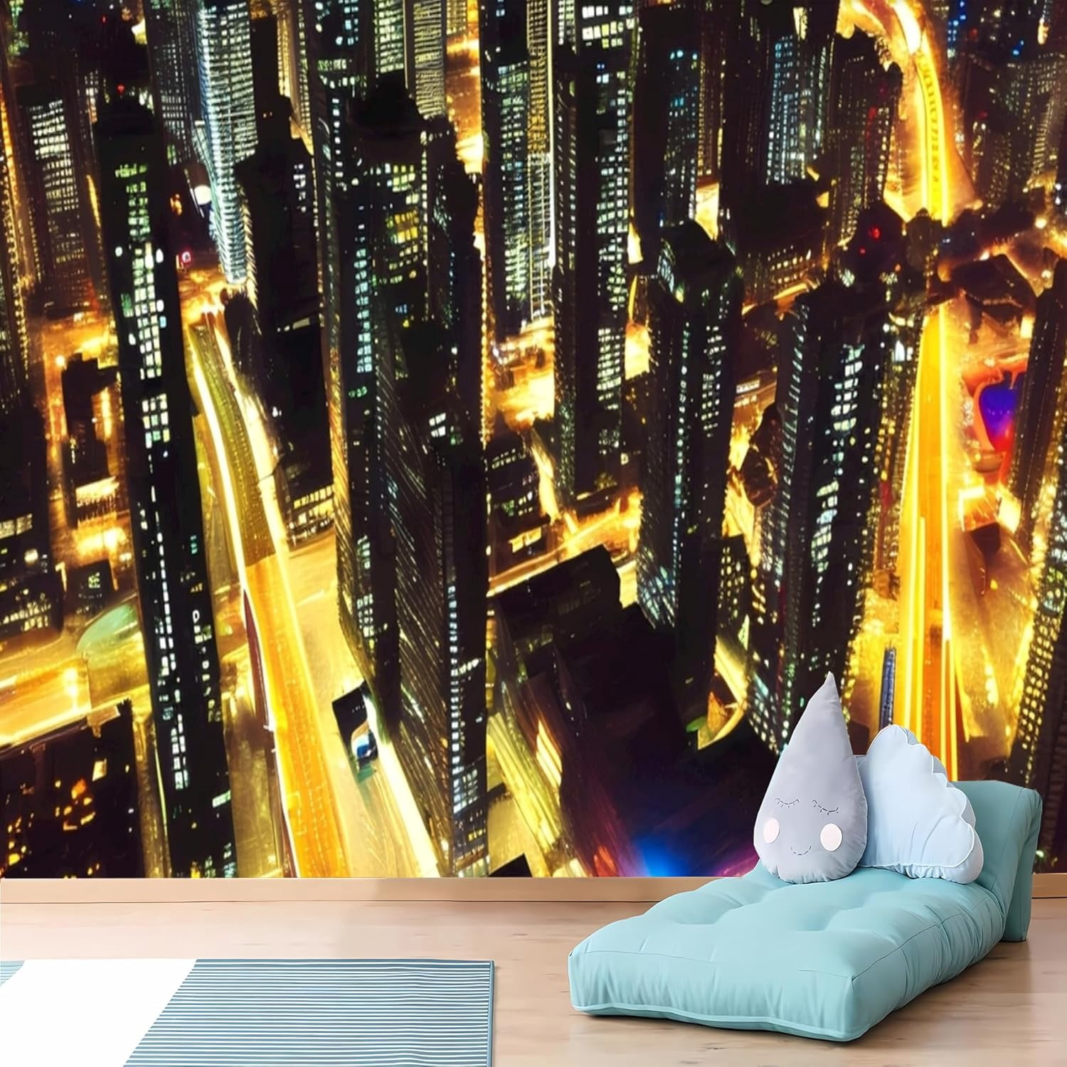 City Wallpaper,Modern New York City Night View Wall Murals,Stylish City ...