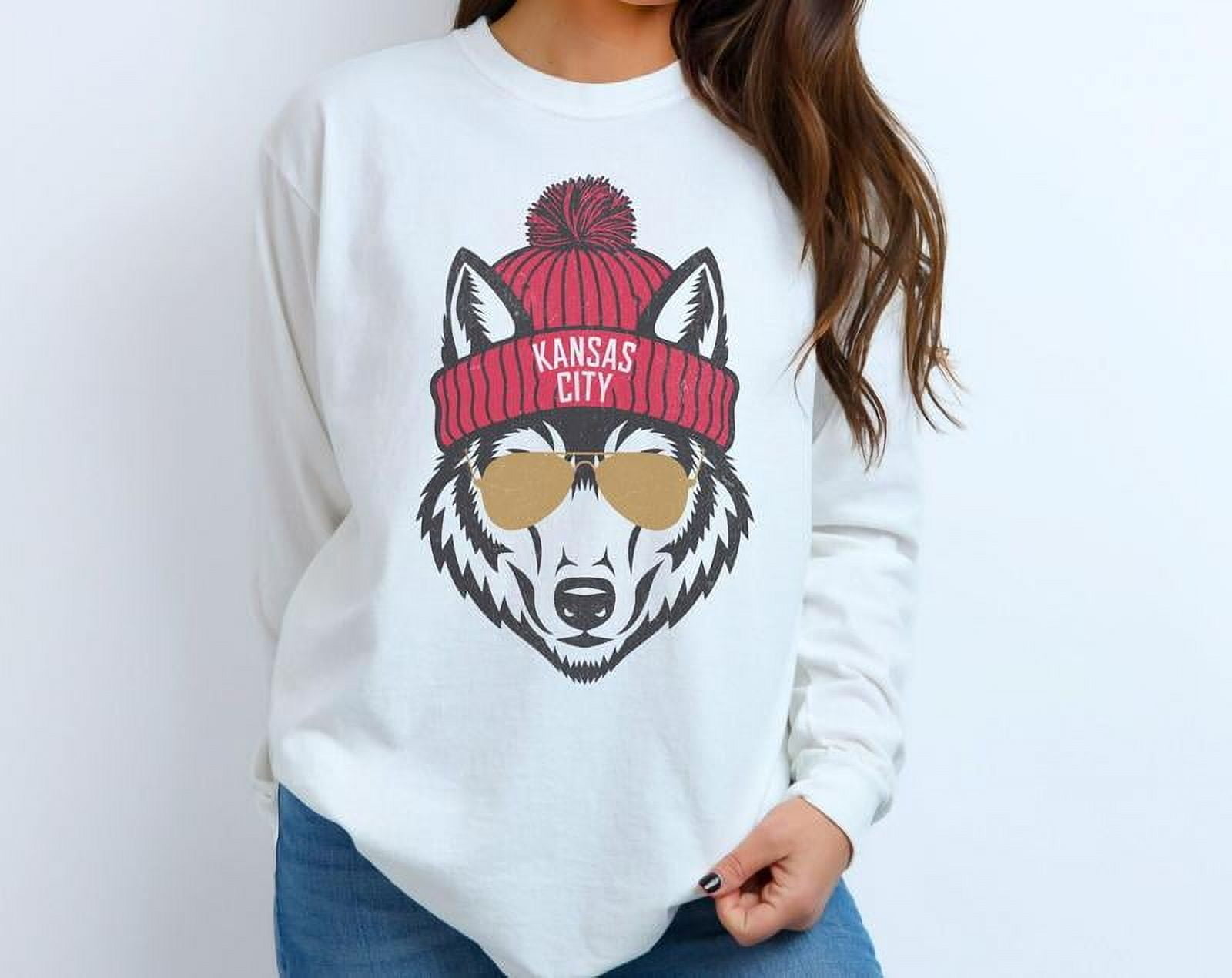 City Wolf Long Sleeve Sweater Comfort vintage Sweat Unisex Comfort ...