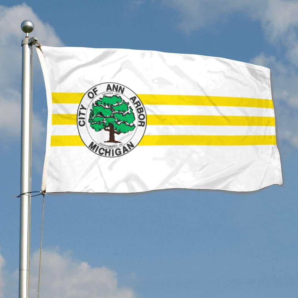 City of Ann Arbor flag 3x5ft Vivid Color Double Stitched with 2 Brass ...