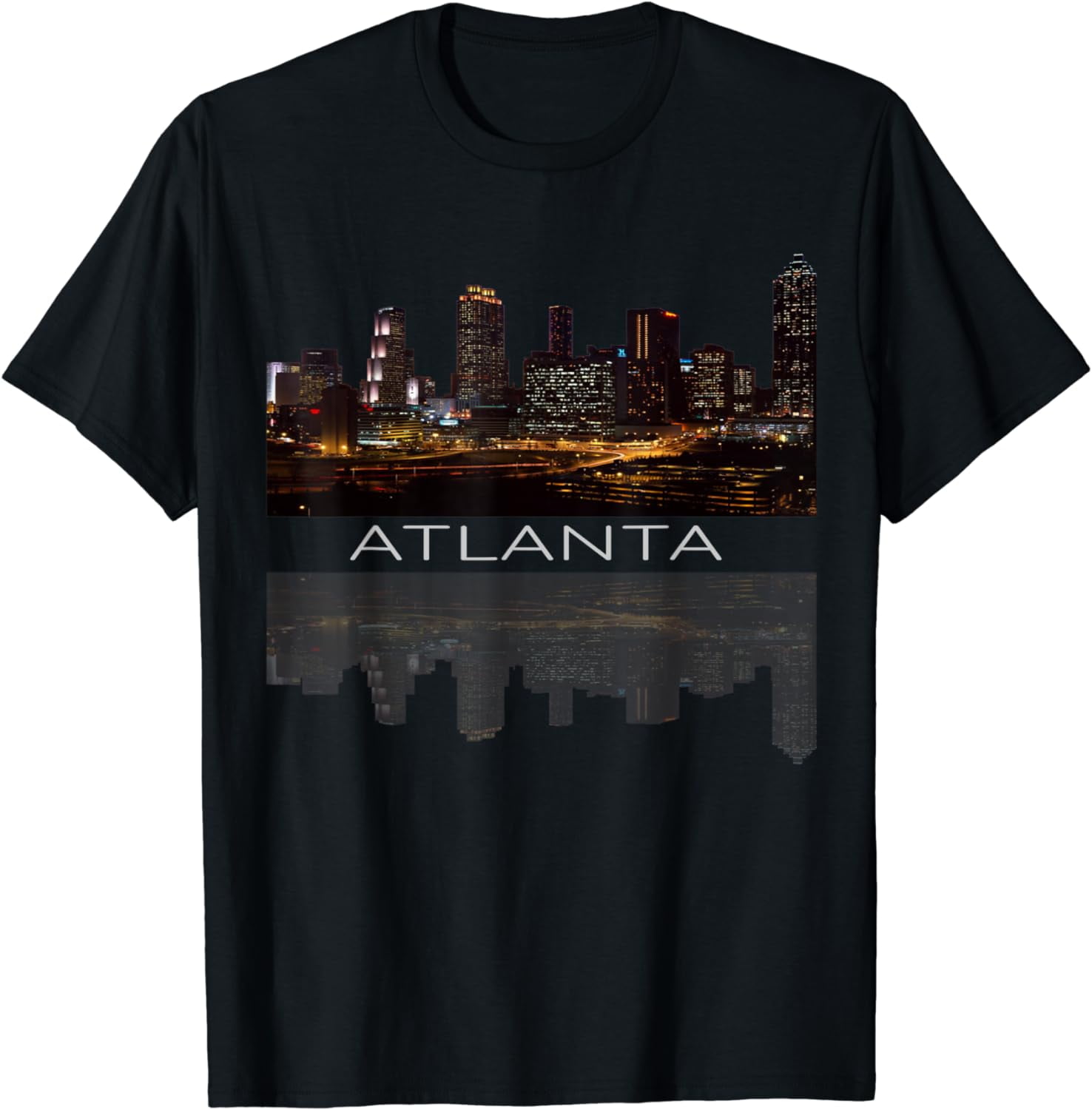 City of Atlanta Nightlife Georgia Skyline Cityscape Love ATL T-Shirt ...