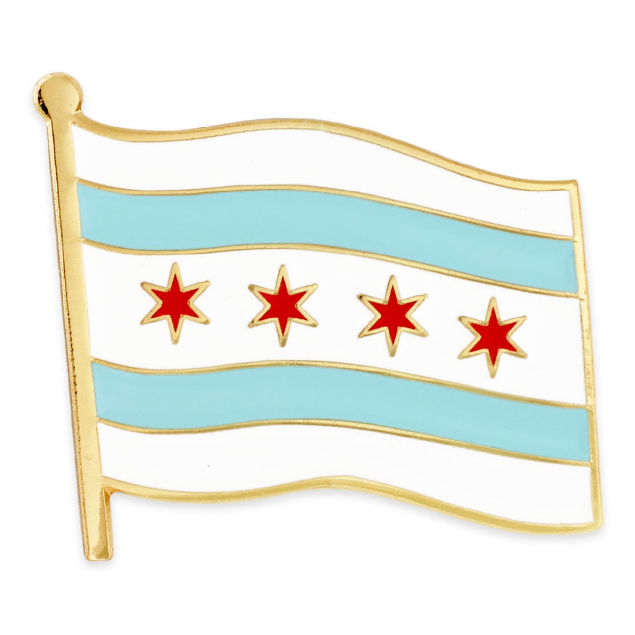 City of Chicago Flag Enamel Lapel Pin - Walmart.com