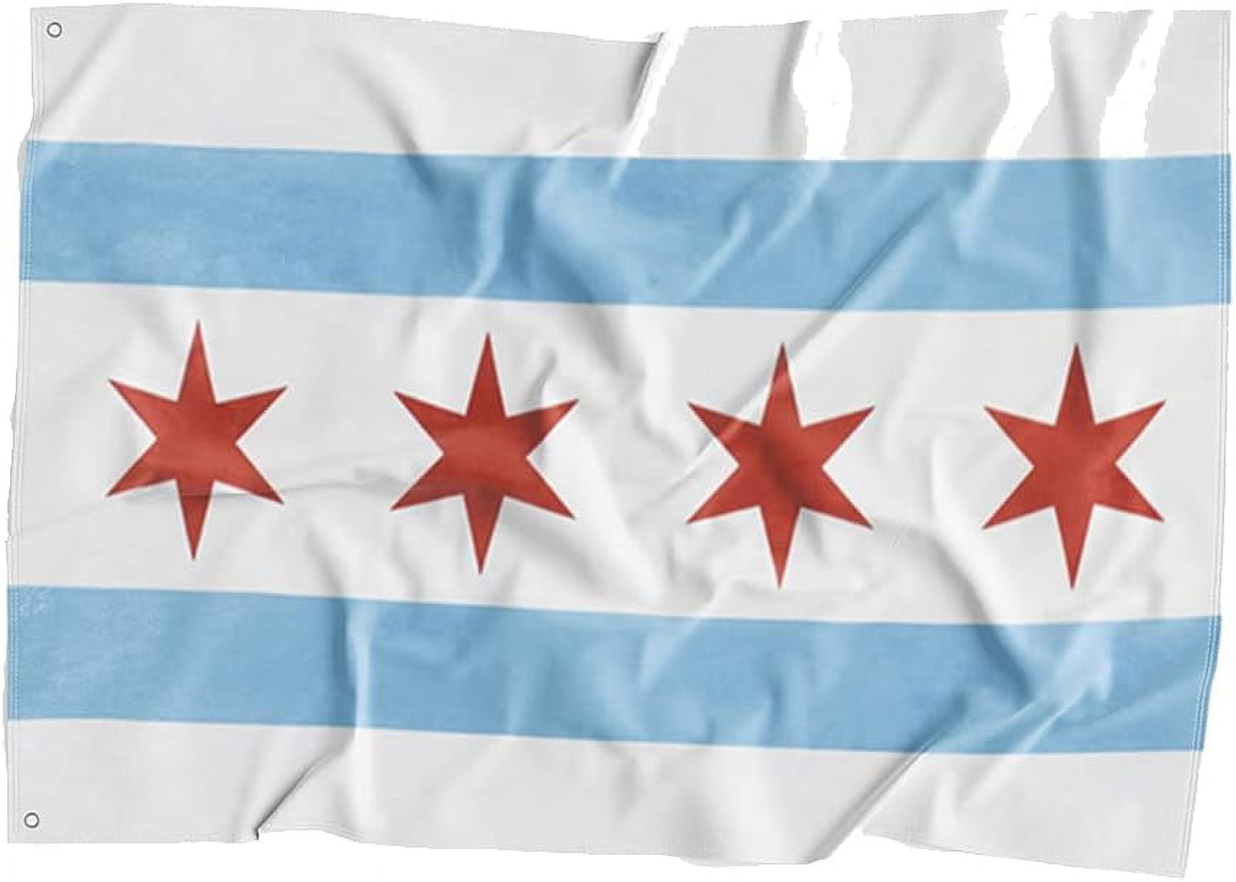 City of Chicago Flag Polyester Fiber 3x5 Feet Flag, Bright Colors And ...