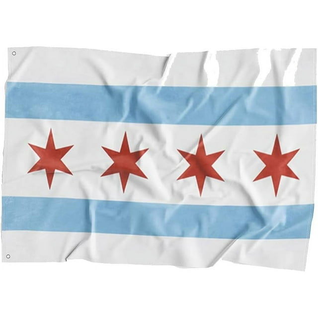 City of Chicago Flag Polyester Fiber 3x5 Feet Flag, Bright Colors And ...