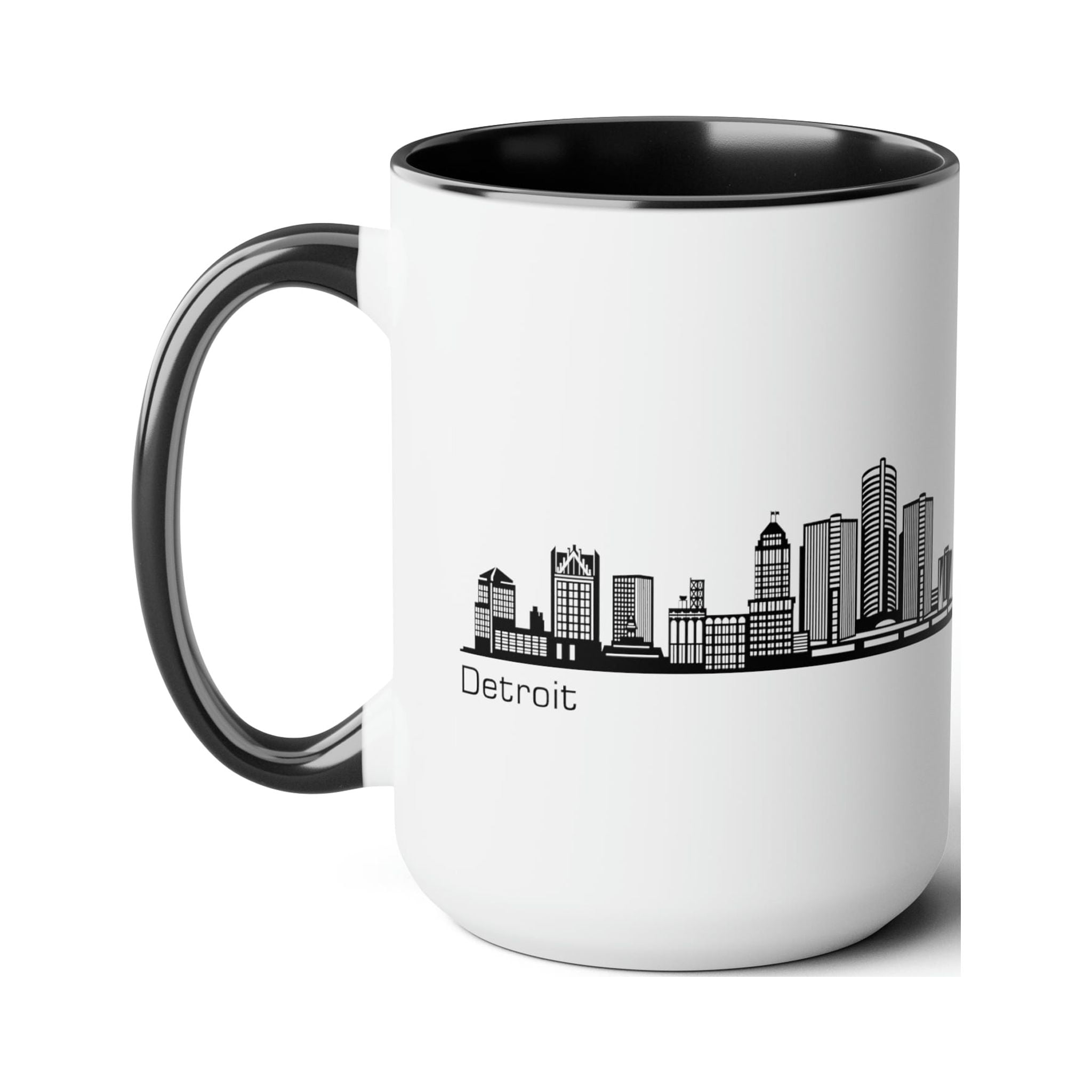 City of Detroit Skyline Two-Tone Coffee Mugs, 15oz - Walmart.com
