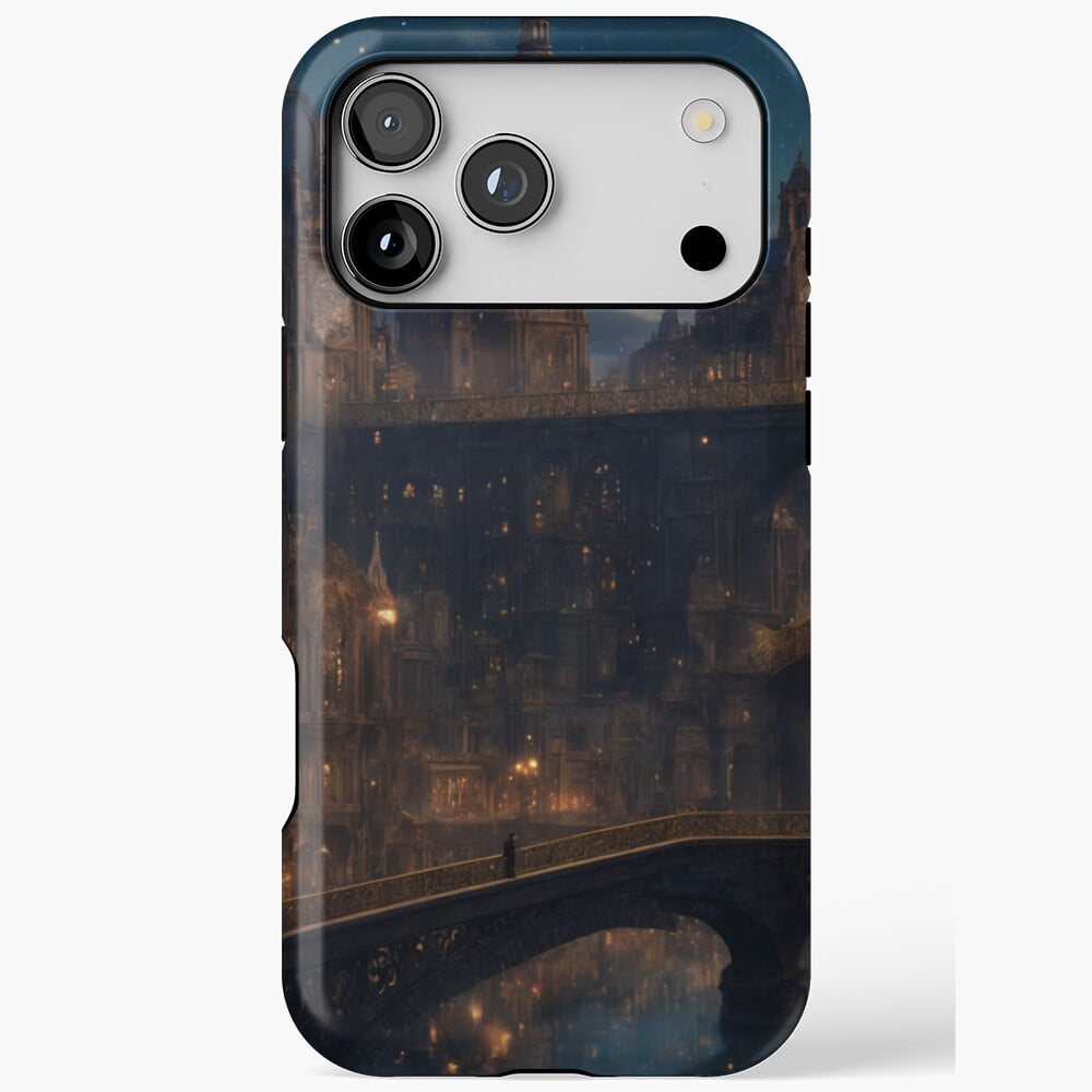 City of Fading Clocks Fantasy Art Phone Case for iPhone 11 through 17 ...