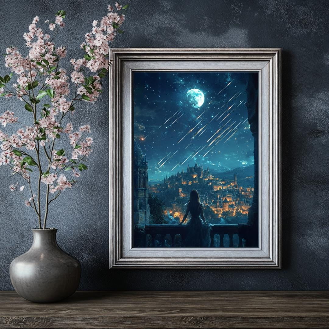 City of Falling Stars Art : Fantasy Night Sky Decor - Walmart.com