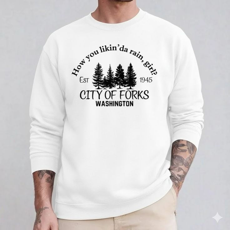 City of Forks Washington Sweatshirt, Vampire Romance Book Lover ...