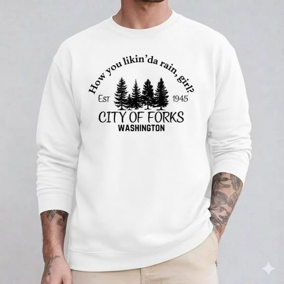 City of Forks Washington Sweatshirt, Vampire Romance Book Lover ...