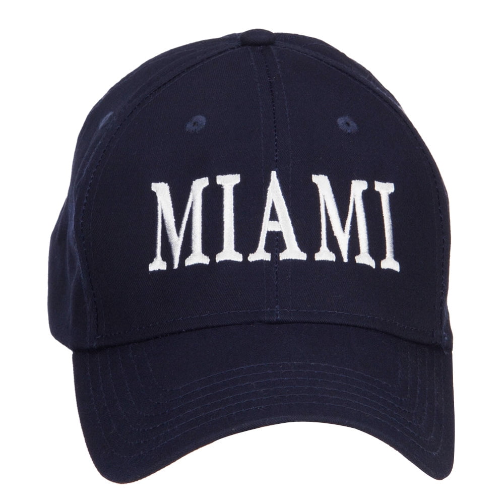 City of Miami Embroidered Cotton Cap - Navy OSFM - Walmart.com