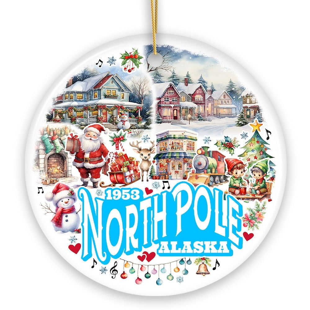 City of North Pole Alaska Artistic Christmas Ornament, Decorated ...