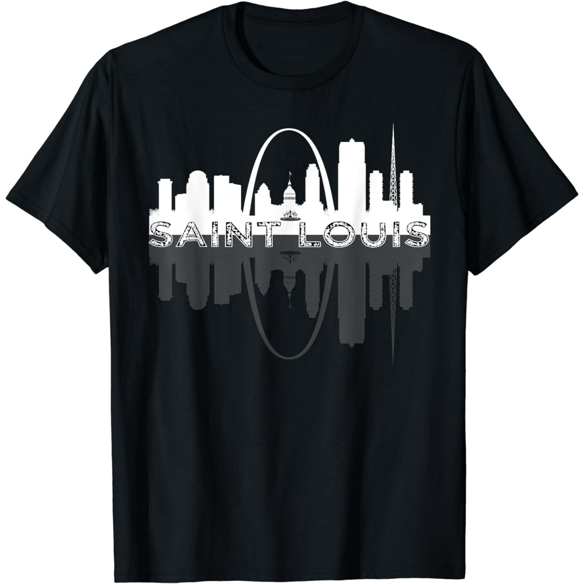 City of St Louis Missouri Skyline Art Gateway Arch Graphic T-Shirt ...