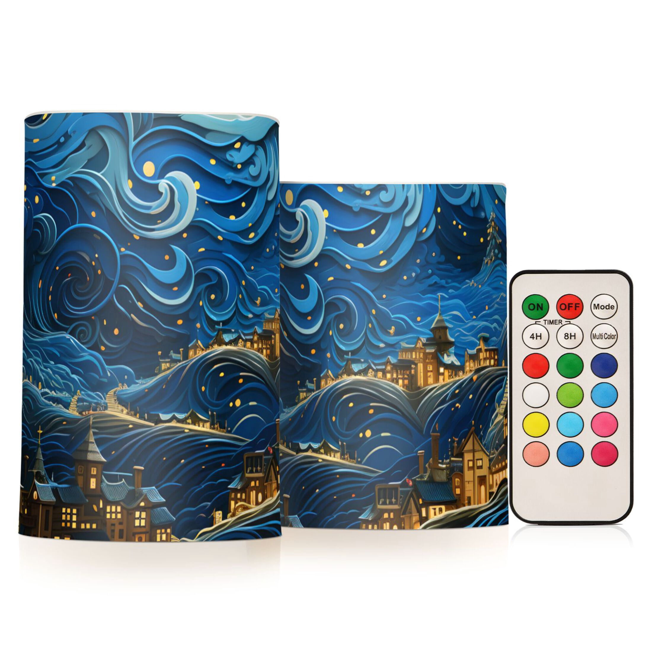 City on Wave Flameless Candles with Remote Timer LED Battery Operated ...