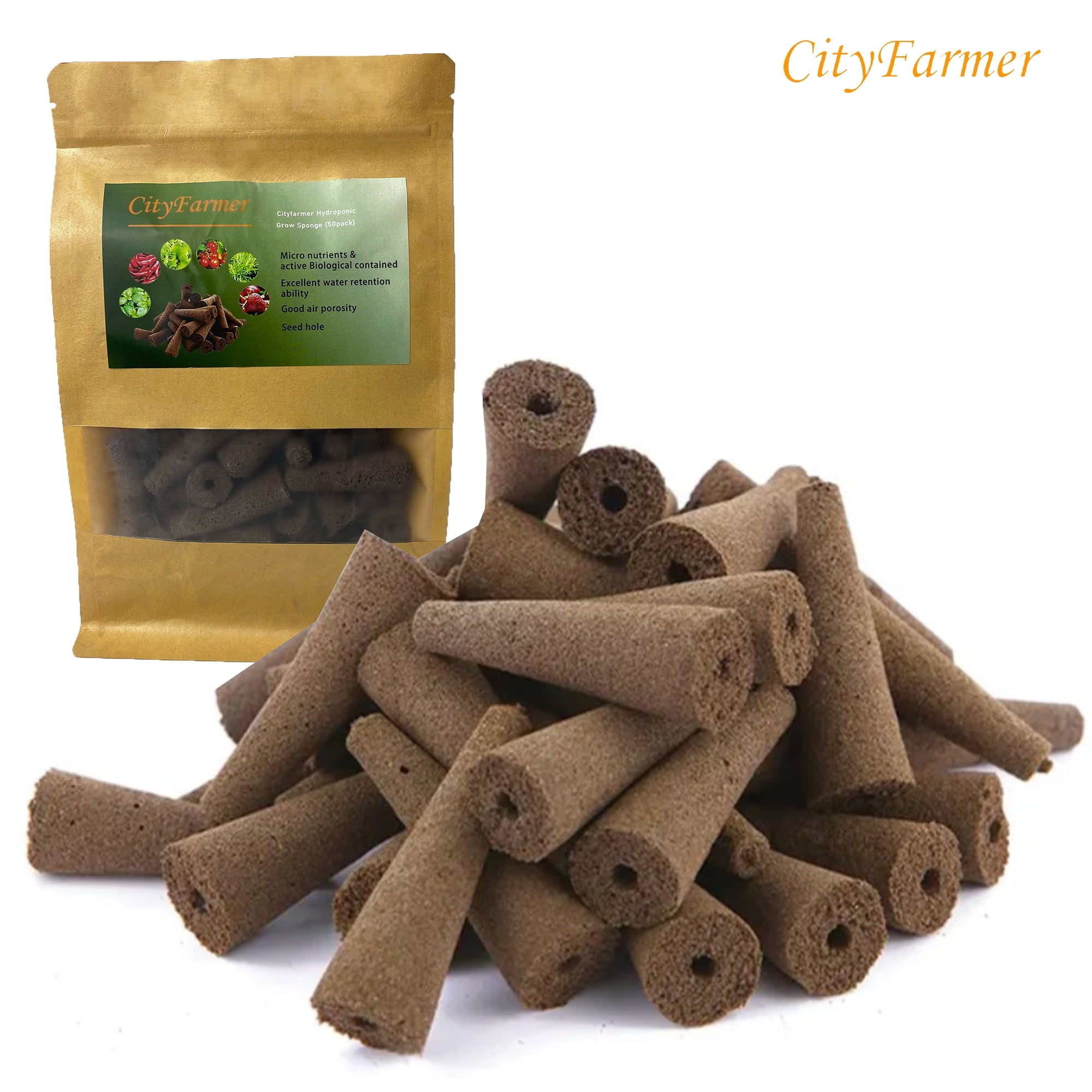 CityFarmer 50 Pack Grow Sponges, Seed Pods Replacement Root Growth ...