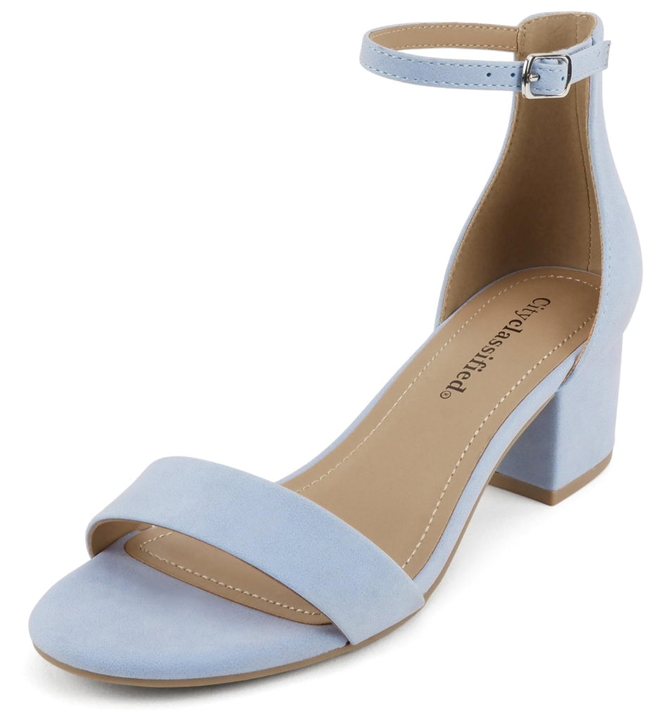 Cityclassified Shoes Women Low Chunky Block Heel Sandals Open Toe Ankle ...