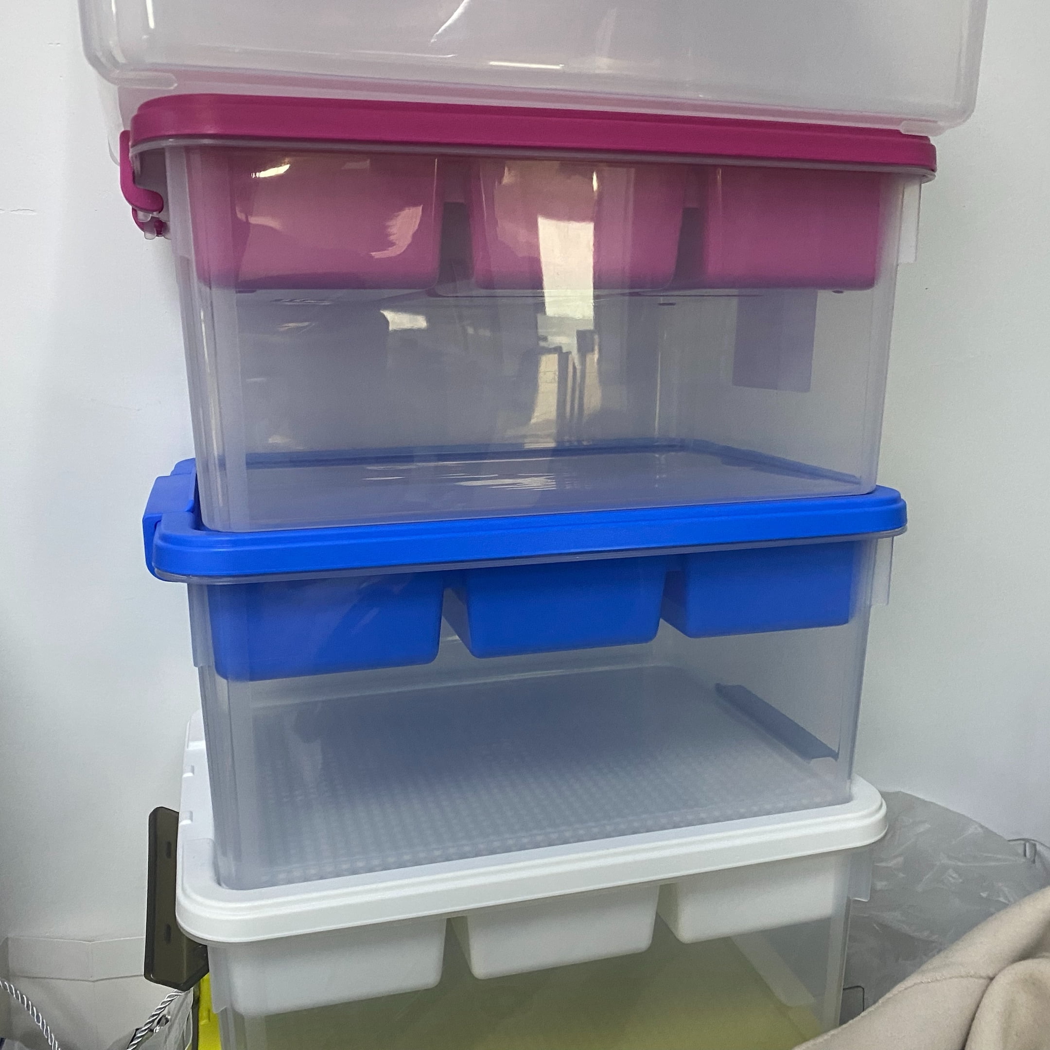 Citylife 17 QT 2 Packs Plastic Storage Bins with 6 Detachable Inserts ...