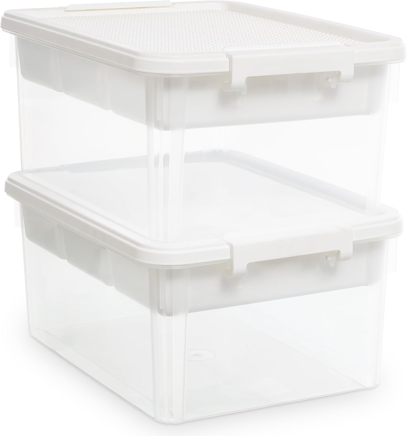 Greentainer 17 QT Plastic Storage Box with Building Baseplate Lid and ...