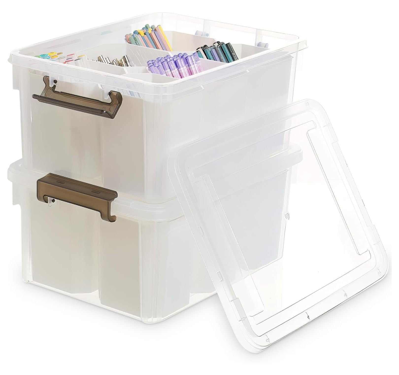 Citylife 17 QT Plastic Storage Bins Clear Storage Box with Lids ...