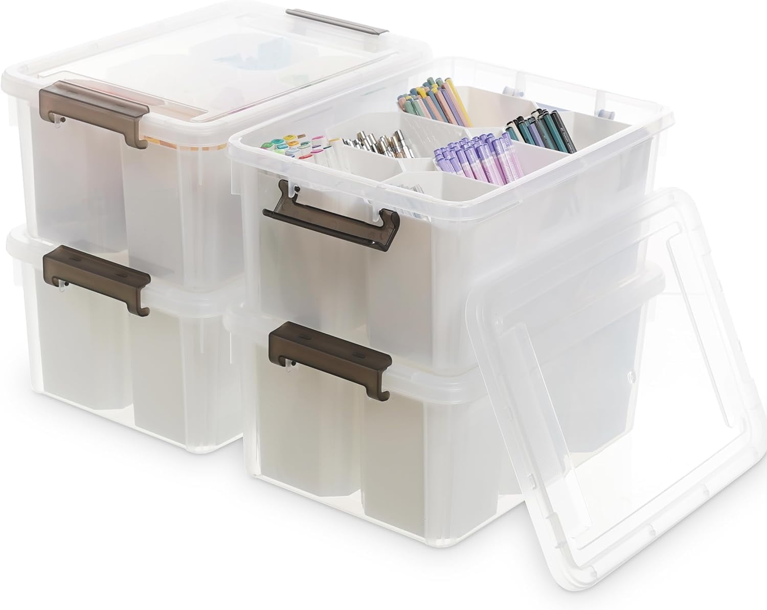 Citylife 17 QT Plastic Storage Bins Clear Storage Box with Lids ...