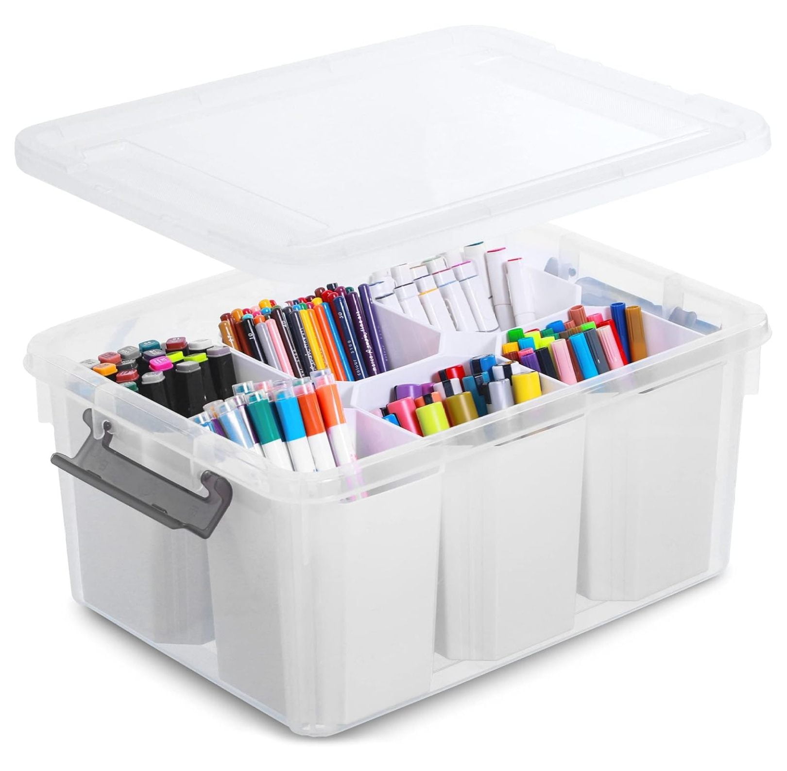 Citylife 17 QT Plastic Storage Bins Clear Storage Box with Lids ...