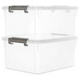 Citylife 17 QT Plastic Storage Bins with Latching Lids Stackable ...