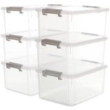 "Citylife 17 QT Clear Plastic Storage Bins, Stackable with Lids ...