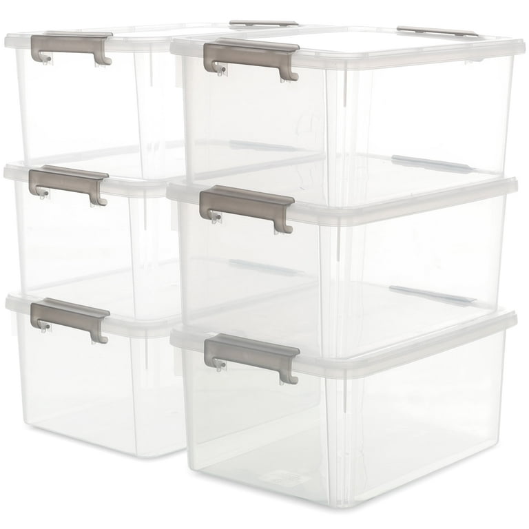 Citylife 17 Qt. Big White Long Plastic Storage Containers Set Stackable Bins for Closet Garage Kitchen 6 Packs Walmart