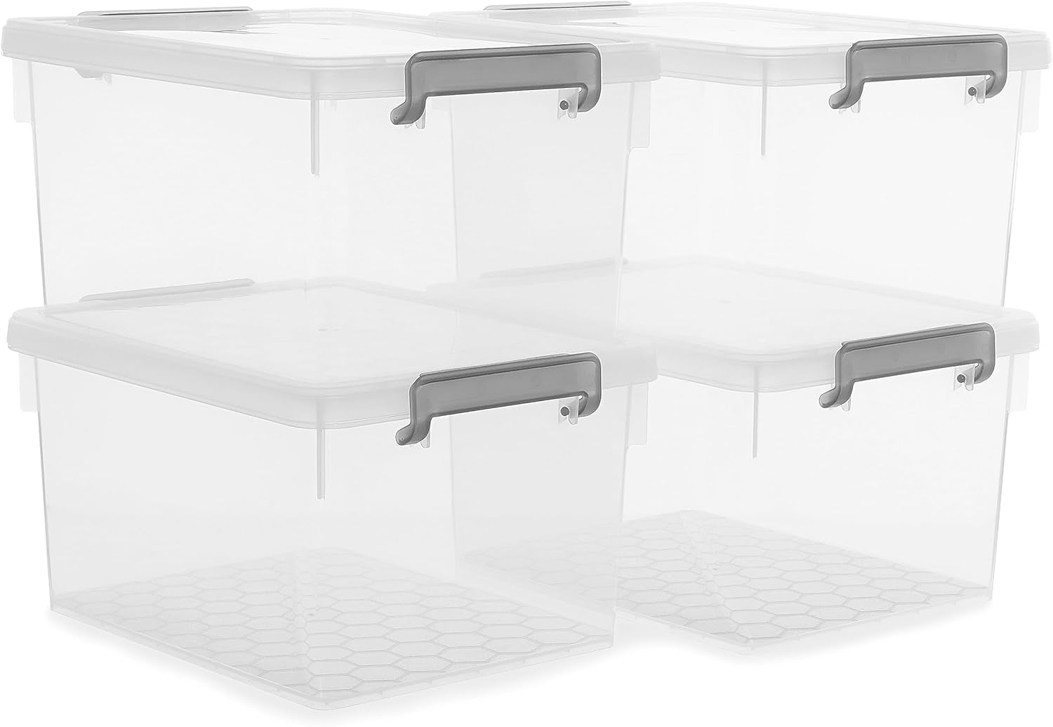 Citylife 22.2 Qt. Plastic Storage Bins with Lids Large Stackable ...