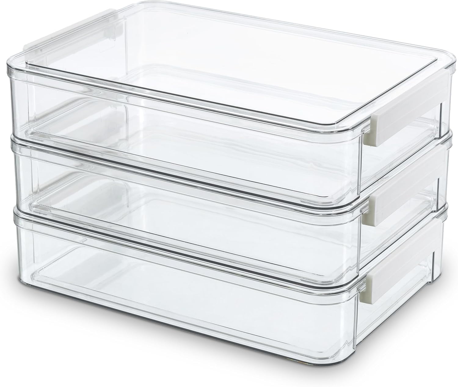 Citylife 3 PCS 9 x 13 Plastic Storage Bins with Lids and Latches ...