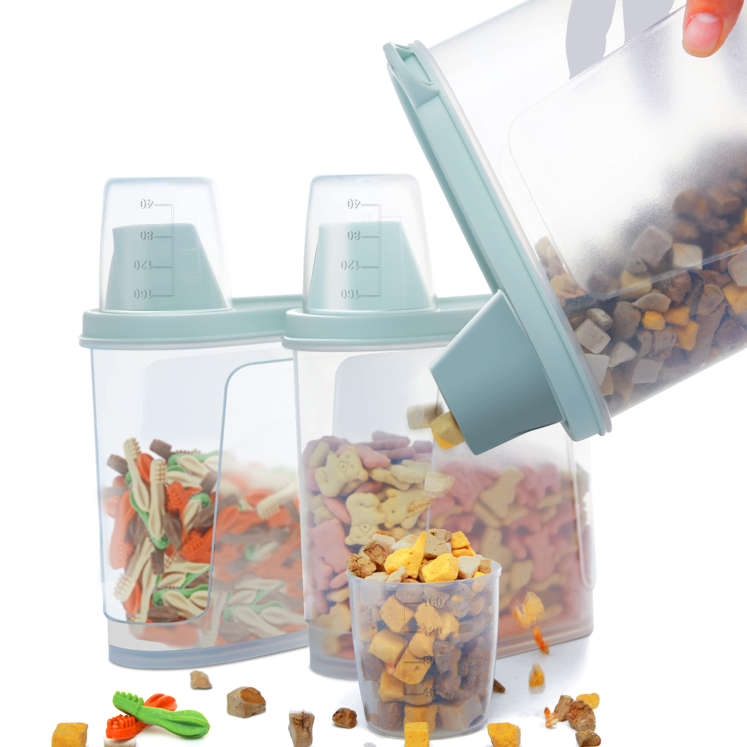 Citylife 3 PCS Pet XEF1 Food Container Airtight 1.8 LB Plastic Cat Food ...