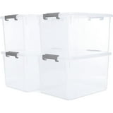 Citylife Large 32 Quart Sealed Storage Boxes, Clear Plastic Stackable ...