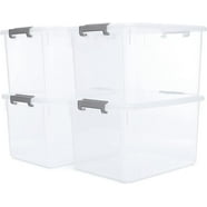 Citylife 44 Qt. Plastic Storage Bins with Lids Large Stackable Clear ...