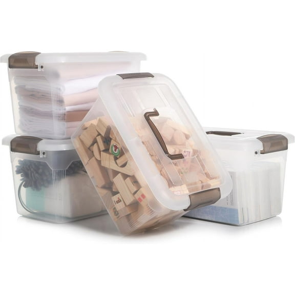 1.32 QT 10 Pack Small Storage Bins Plastic Storage Container Stackable ...