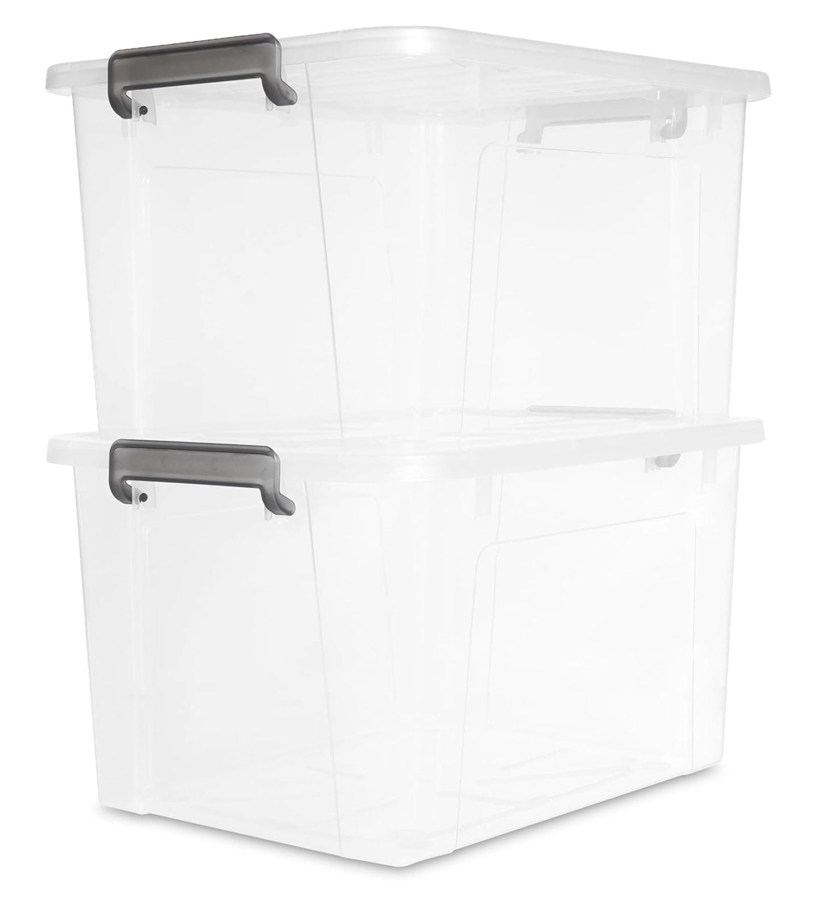 Citylife 44.4 QT Plastic Storage Bins with Latching Lids Stackable ... Citylife 44.4 QT Plastic Storage Bins with Latching Lids Stackable ...