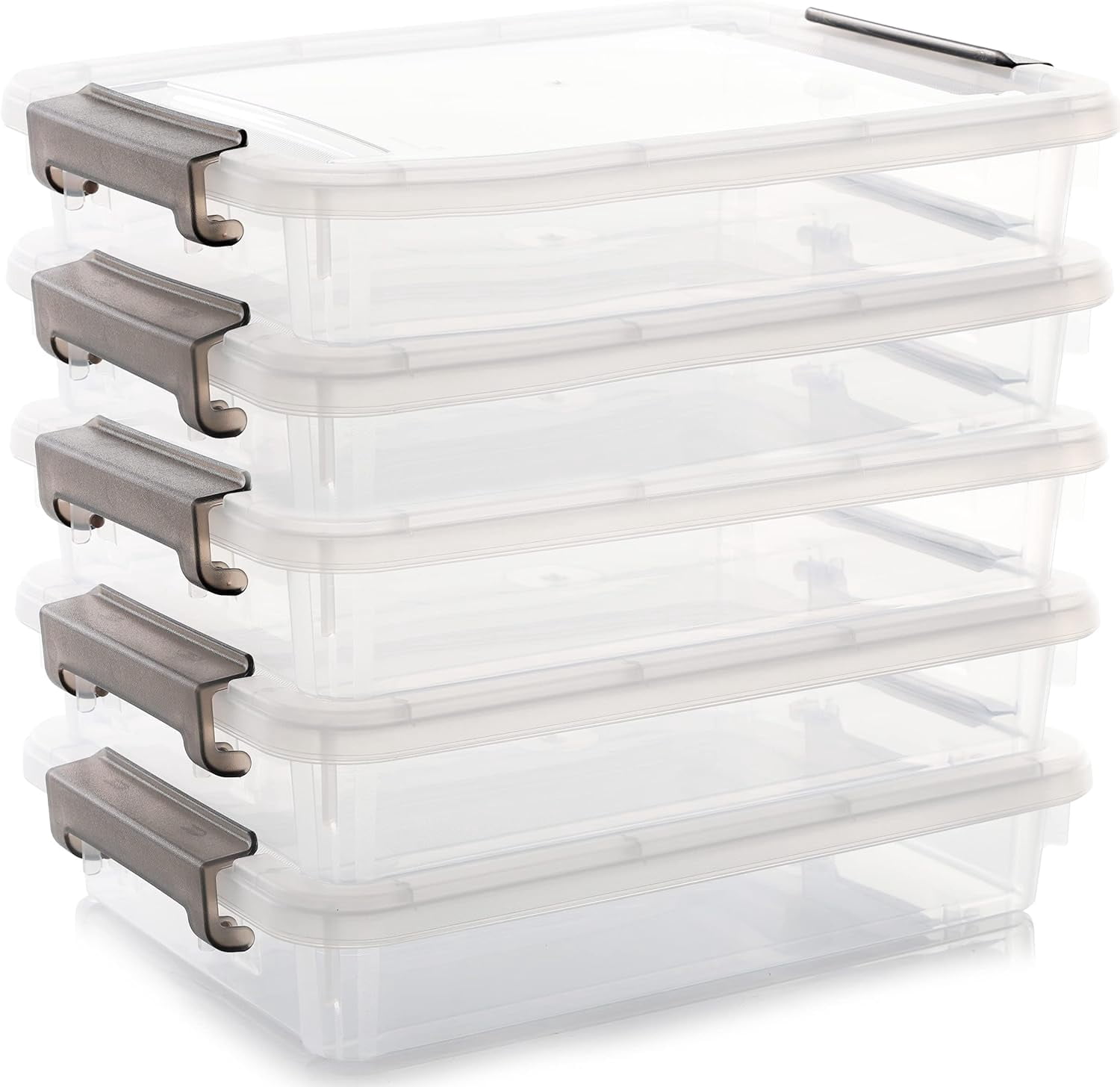 Citylife 5 PCS Plastic Storage Bins with Latching Lids Portable Project ...