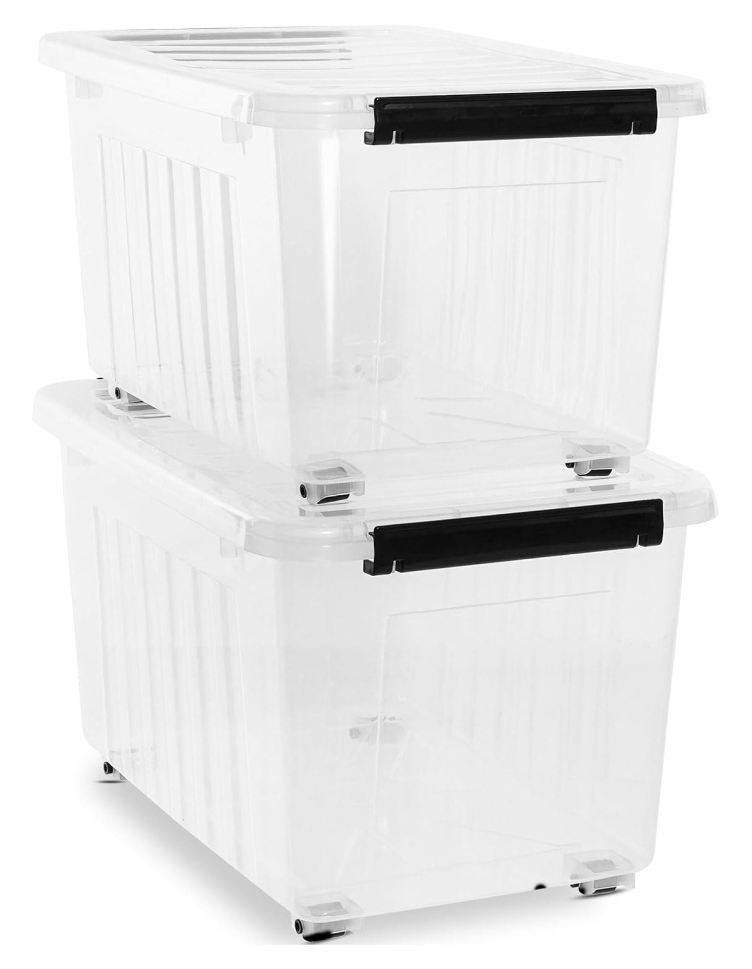 Citylife 54 QT Clear Plastic Storage Bins with Lids Stackable and ...