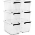 Citylife 54 QT Clear Plastic Storage Bins with Lids Stackable and ...