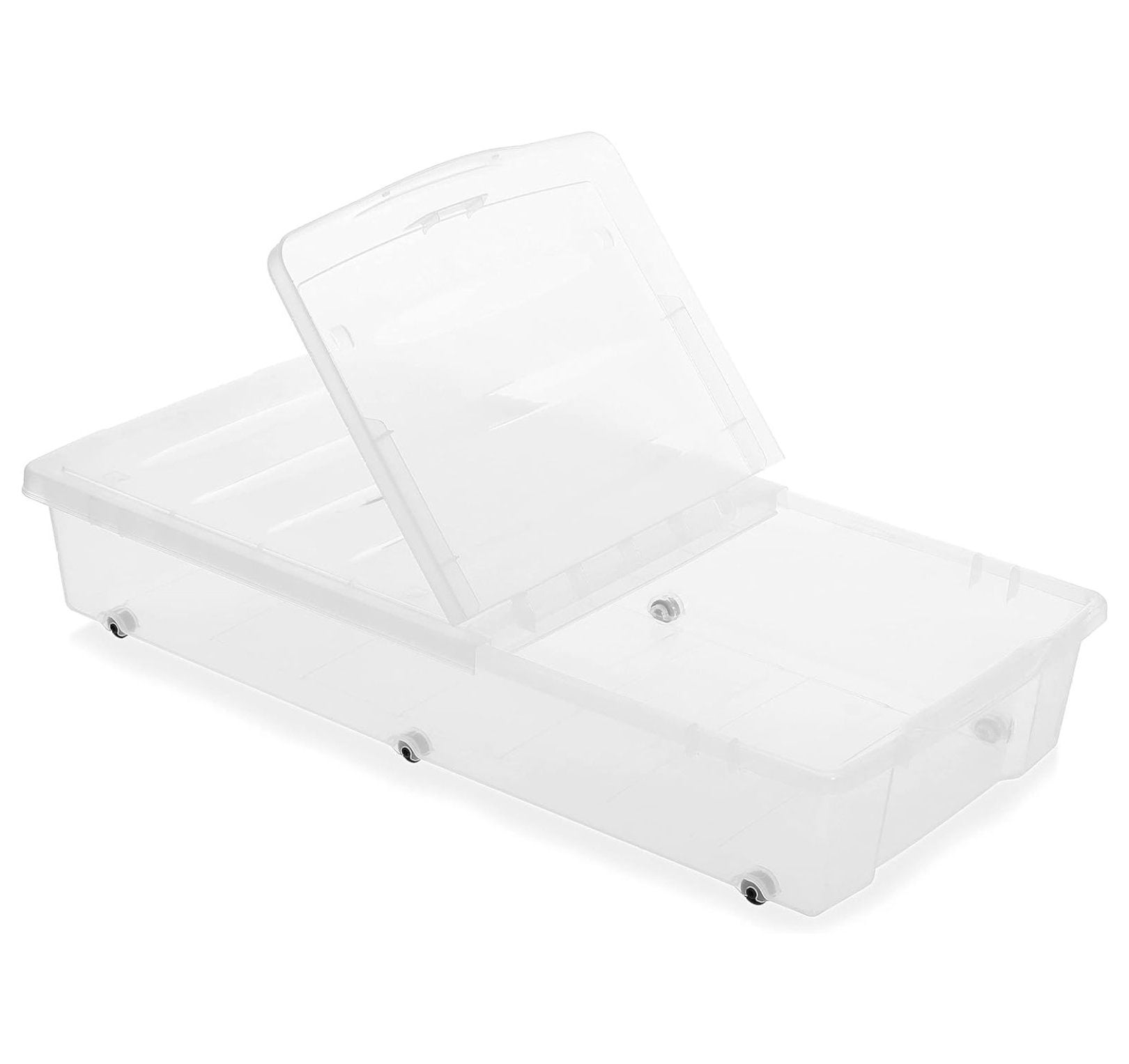 Citylife 57 QT Plastic Under Bed Storage Bins with Double-opening Lids ...