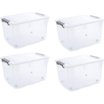 Citylife 44 Qt. Plastic Storage Bins with Lids Large Stackable Clear ...