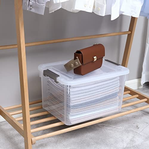 Citylife 6 Packs 17 QT Plastic Storage Bins with Lids Large Stackable ...