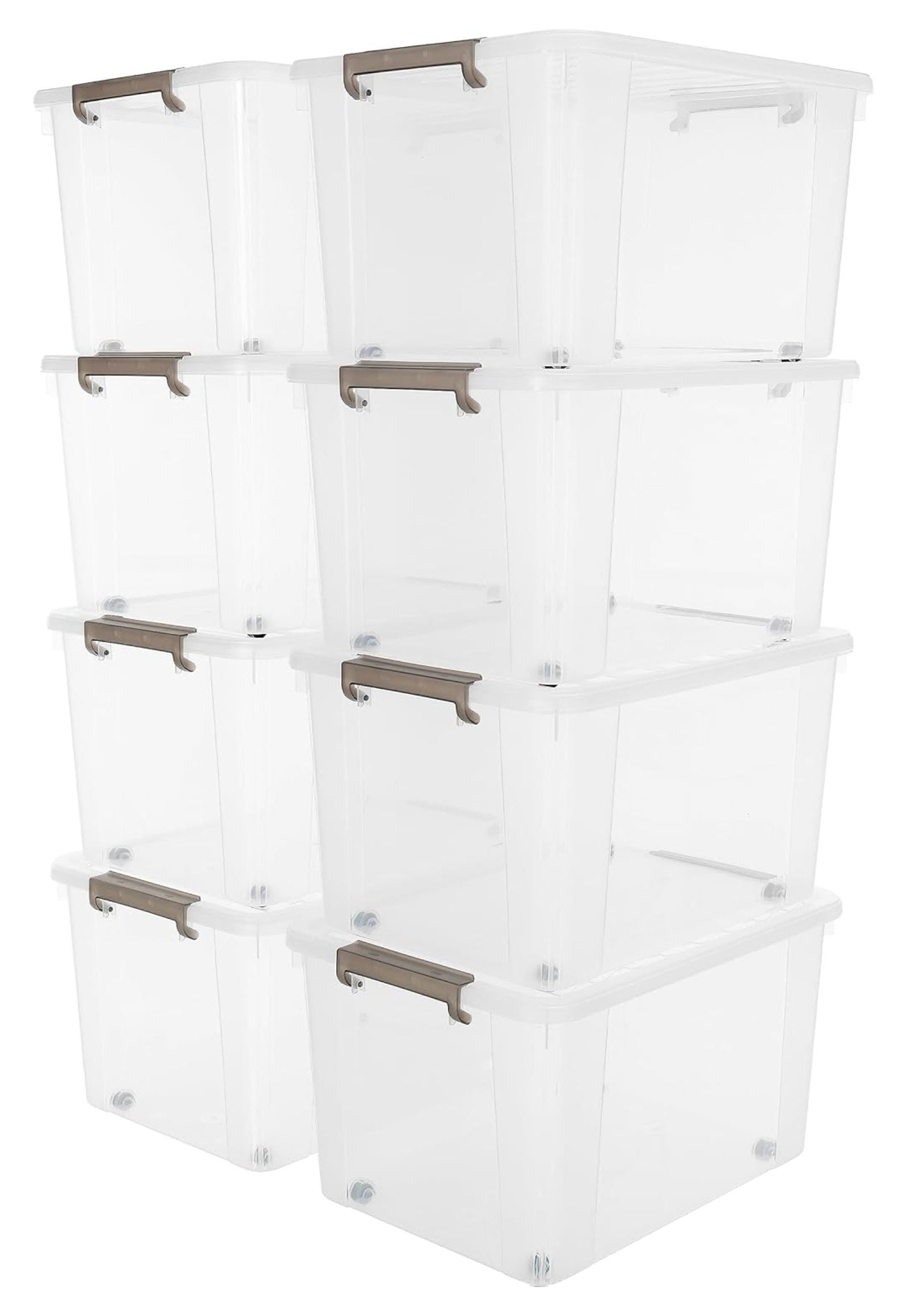 Citylife 69 QT Plastic Storage Bins with Latching Lids Stackable ...