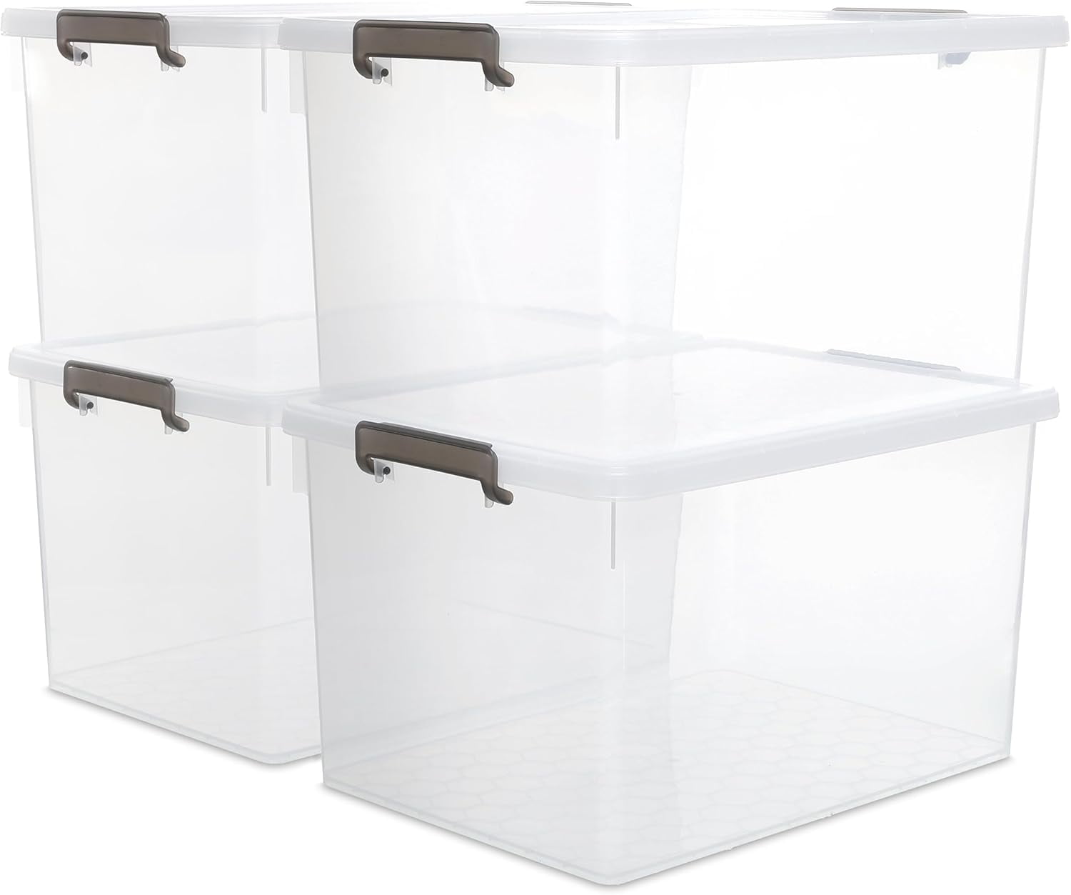 XYTREW 69 Qt. Plastic Storage Bins with Lids Large Stackable Storage ...