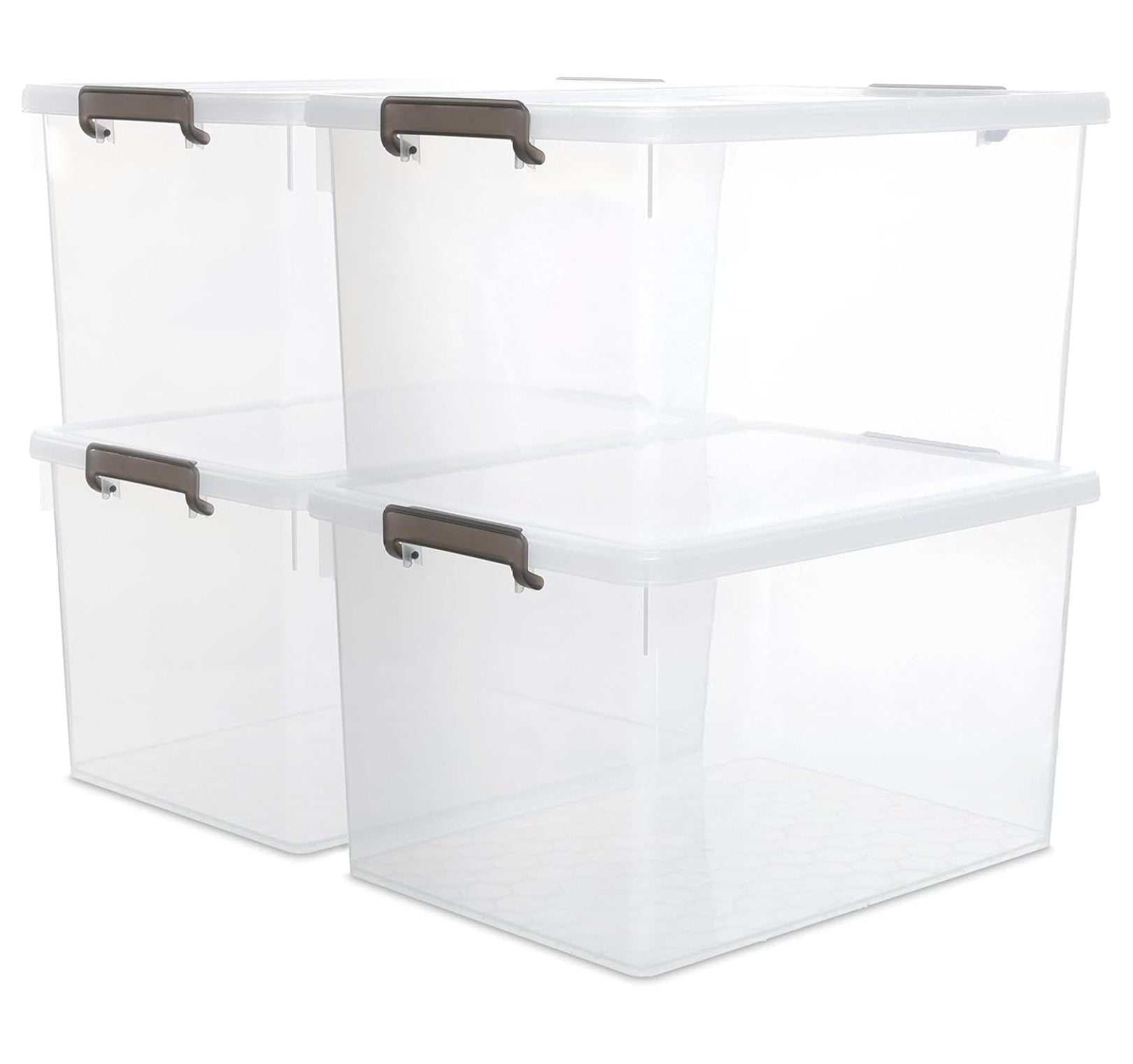 Citylife 69 Qt. Plastic Storage Bins with Lids Large Stackable Storage ...