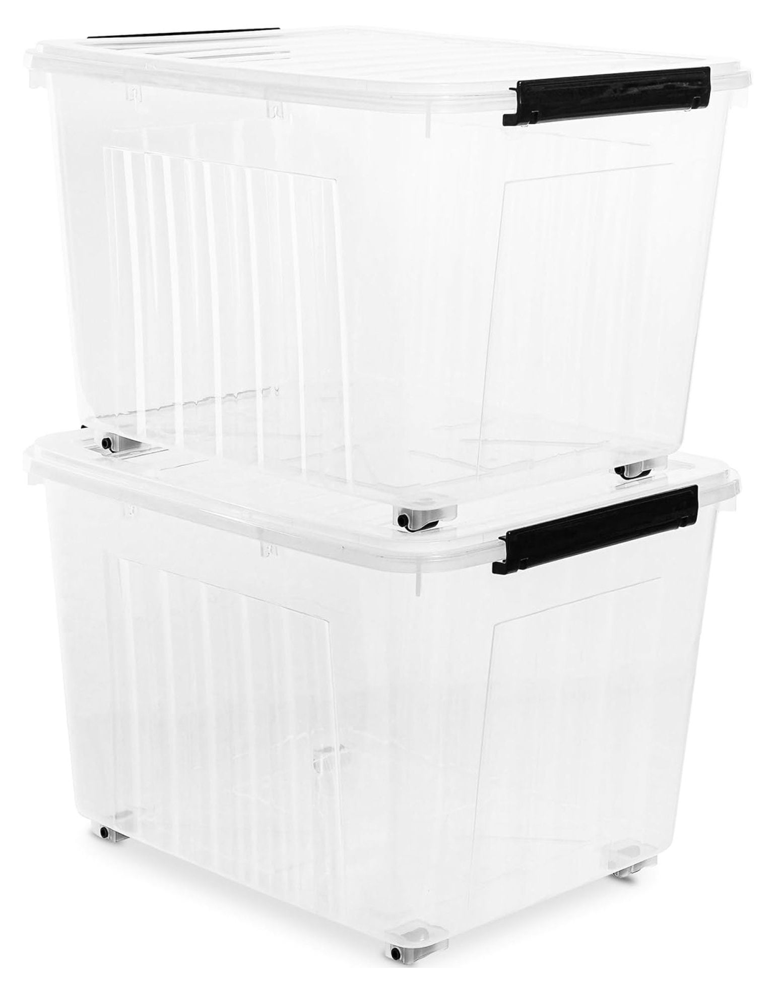 Citylife 82 QT Clear Plastic Storage Bins with Lids Stackable and ...