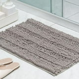 Citylife Bath Rug 16" x 24" Grey Soft Absorbent Chenille Bath Mats ...