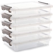 Basicwise "Stackable Plastic Storage Container, Blue Stacking Bins ...
