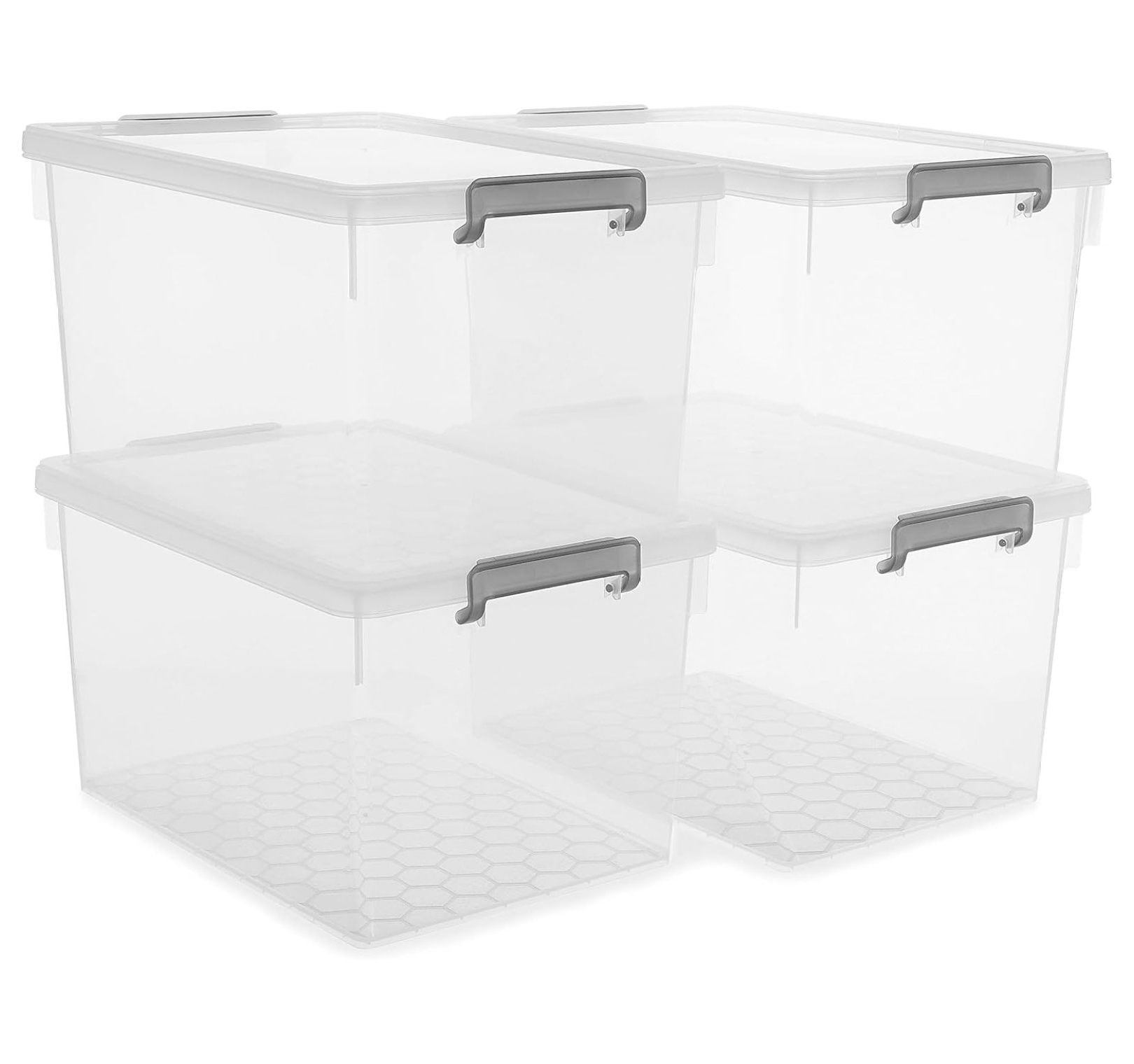 Citylife Qt. Plastic Storage Bins with Lids Large Stackable Storage ...