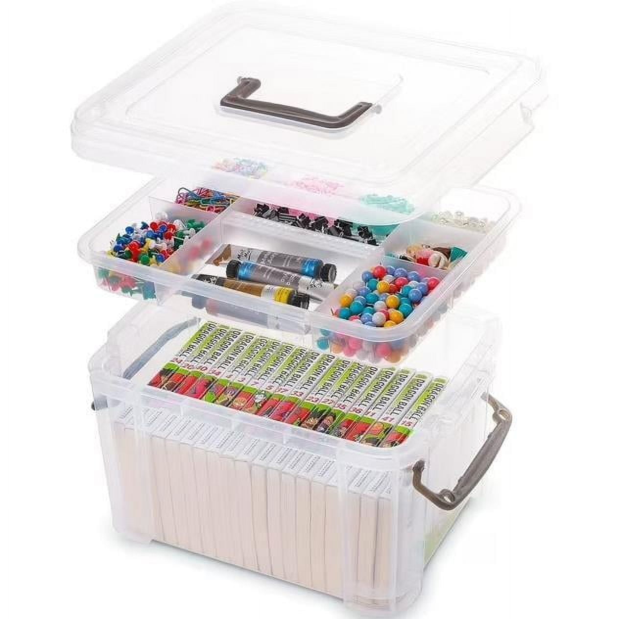 Citylife Stackable Small Storage Boxes with Removable 10 Grid Tray ...