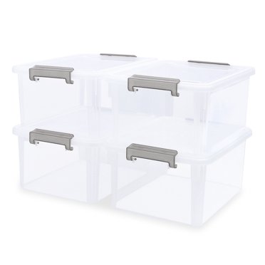 Citylife 44 Qt. Plastic Storage Bins with Lids Large Stackable Clear ...